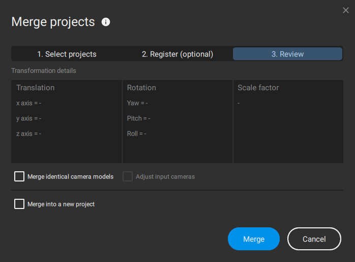 Merge Projects - PIX4Dmatic